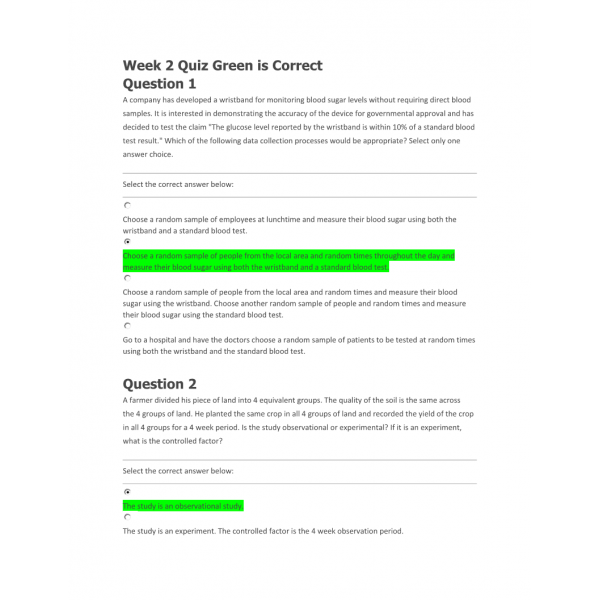 MATH 225N Week 2 Quiz Study Course Notes