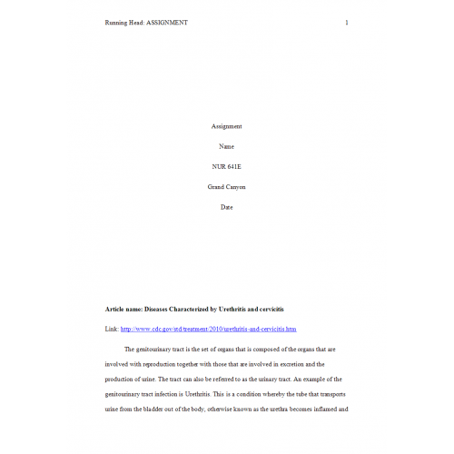 NUR 641E Week 6 Discussion Question 1, Diseases Characterized by ...